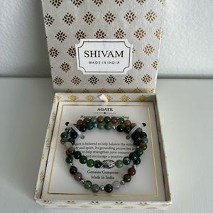 Shivam | Jewelry | Shivam India Genuine Gemstone Agate With Brass Two ...